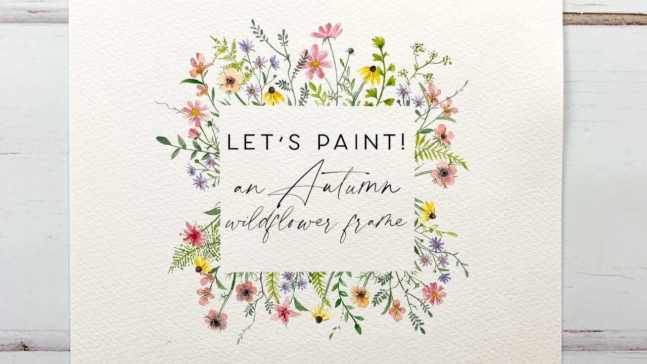 Watercolour Autumn Wildflower Frame