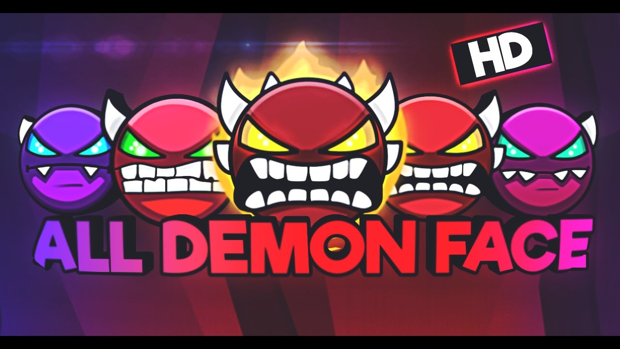 GEOMETRY DASH ALL DEMON FACES BY XIREZ