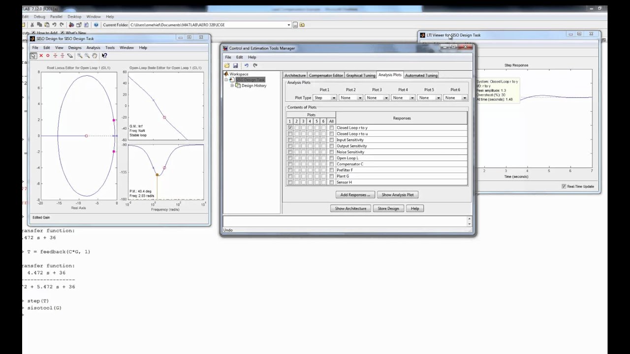 Lead Compensator Design Example with SISOTOOL