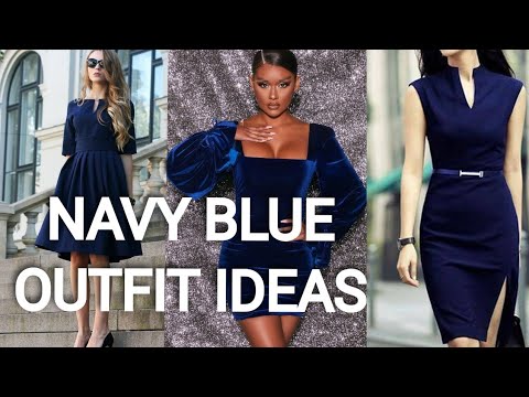 Stylish Navy Blue Outfit ideas.💙|Elegant Look Navy Blue Dress Outfit|How to Wear Navy Blue..