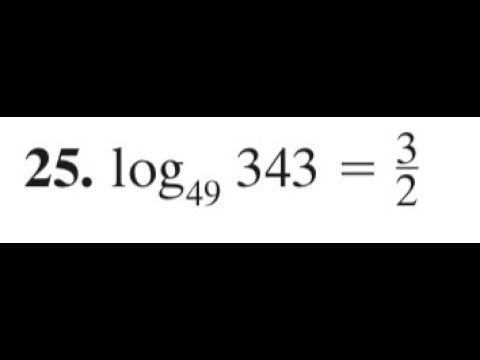 log49 343 = 3/2, write in exponential form