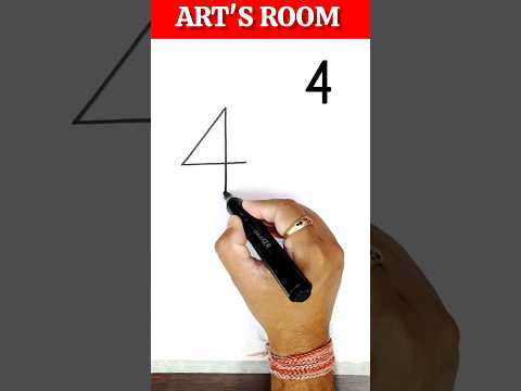 Easy Drawing With Number 4 | Easy Fish Drawing With Number #shorts