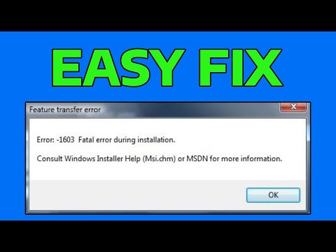 How To Fix 1603 Fatal Error During Installation in Windows