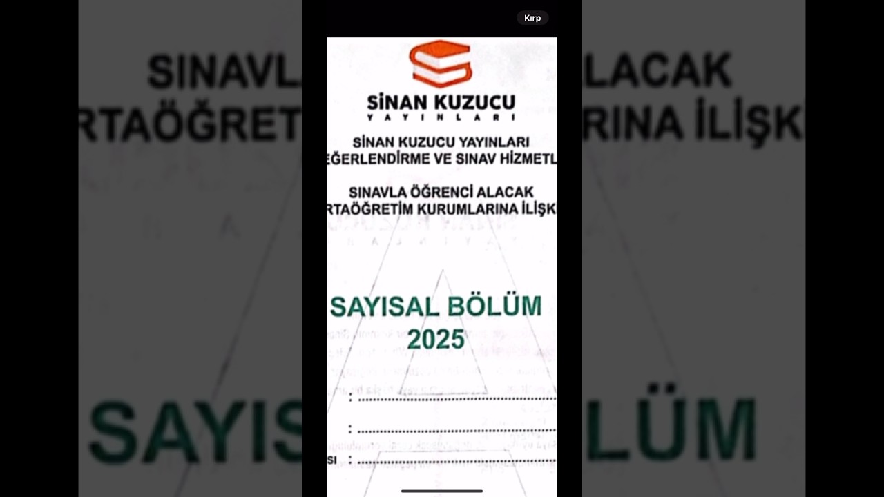 SİNAN KUZUCU YAYINLARI 2024-2025 LGS-3 DENEME SINAVI MATEMATİK ÇÖZÜMLERİ KANALIMDA😎 TAKİBİ UNUTMA❤️