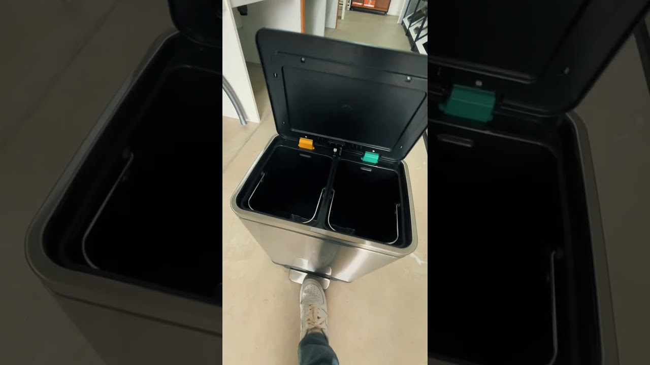 Review - Lixeira de 30L- Seletiva Dupla Inox 2 divisórias 15L + 15L