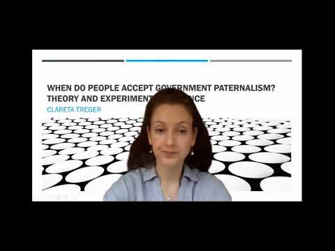When do people accept government paternalism? Theory and experimental evidence, by Clareta Treger