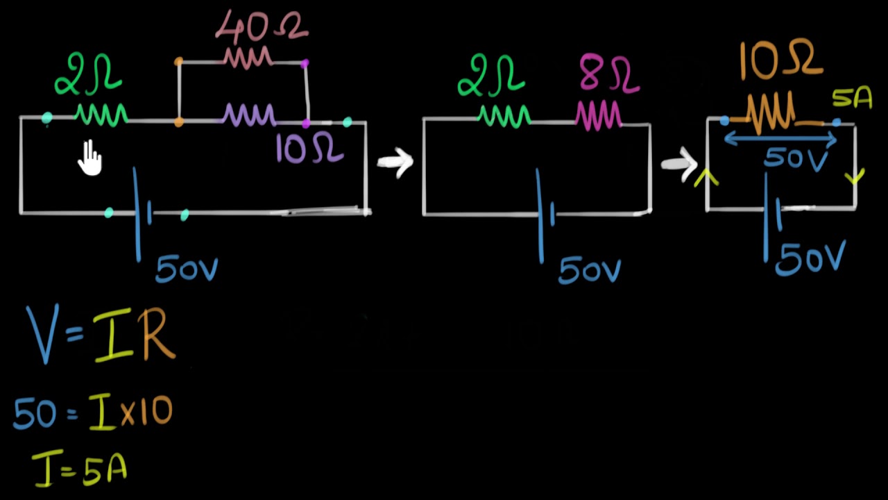Solved example: Finding current & voltage in a circuit