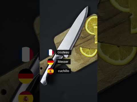 Learn the main utensils - Knife Fork Spoon #english #french #german #spanish