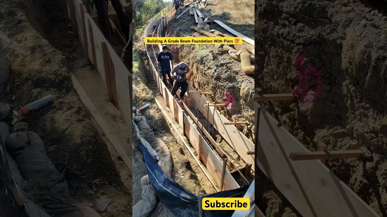 🔨🚧 Building A Grade Beam Foundation W/ Piers | The Longest Retaining Wall On YouTube 💯🦾