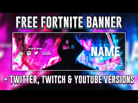 Free Neon Fortnite Banner Template + Twitter, Twitch & YouTube Versions | FREE Photoshop Download