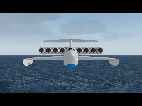 Aeronautica (Roblox) - Bartini M-RD & Lun-class GEV under heavy rain