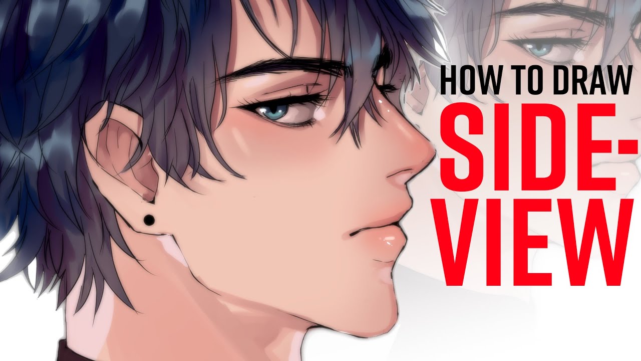How to Draw SIDE VIEW Anime Face (MALE)