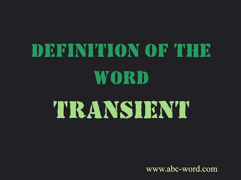Definition of the word "Transient"