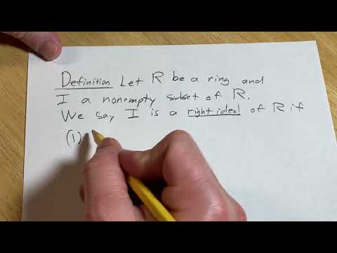 Definition of a Right Ideal in a Ring