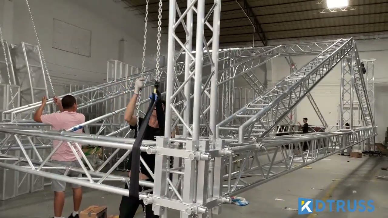 Aluminum Truss system installation testing