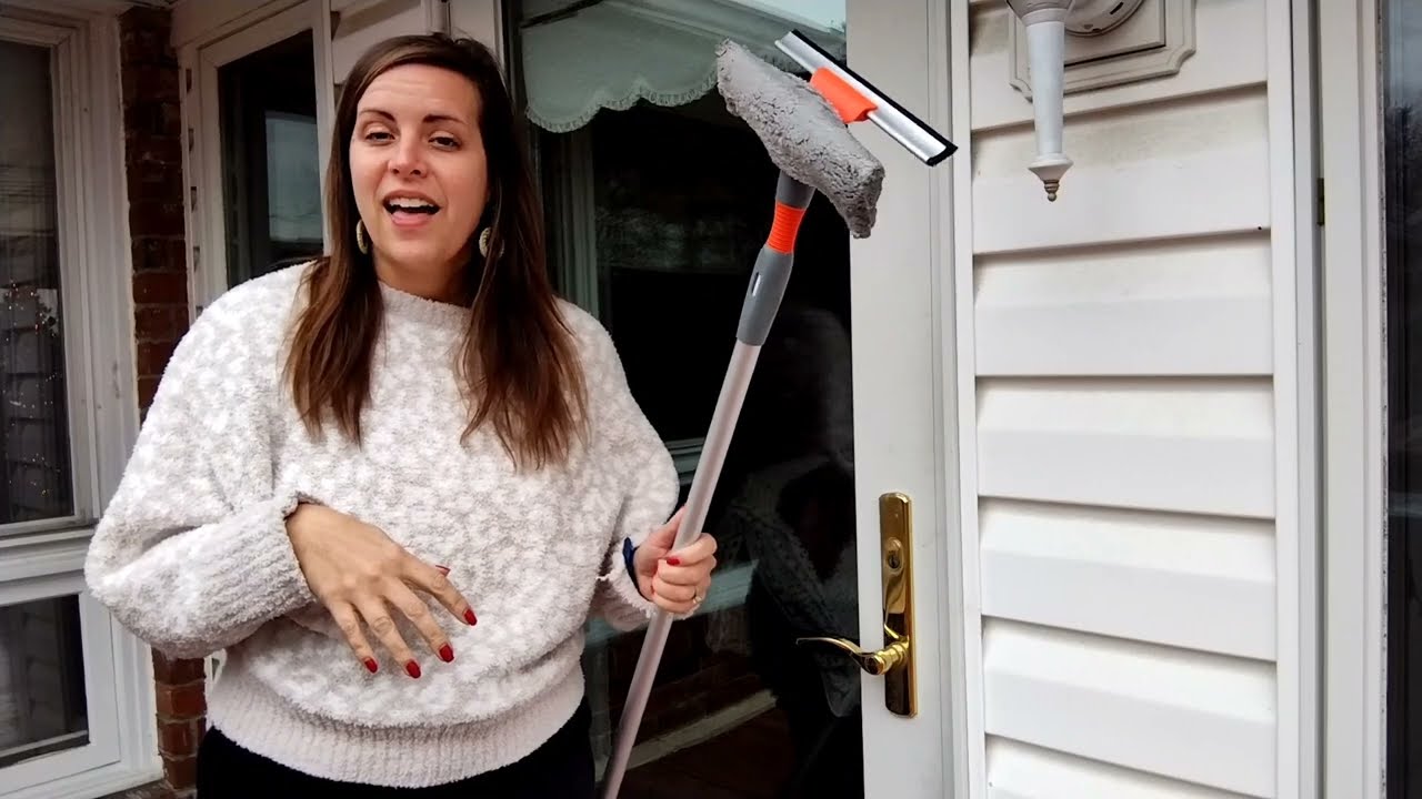 Review of Window Squeegee Cleaner, LAZCOZY 2 in 1 Window Glass Cleaning Tool with Extension Pole