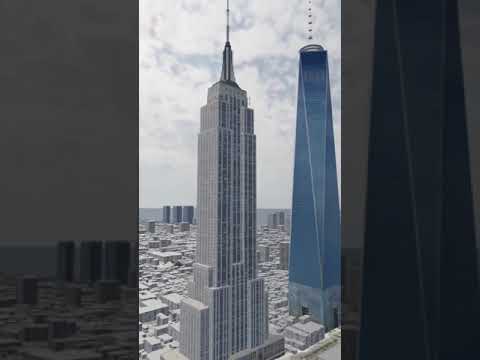 The Empire State Building and One World Trade Center | Size Comparison #Shorts
