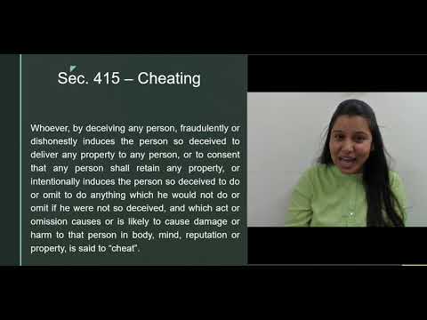 L J SCHOOL OF LAW | BBA LLB Sem - 3 | 3Yr LLB Sem - 1 | LAW OF CRIMES II | CHEATING