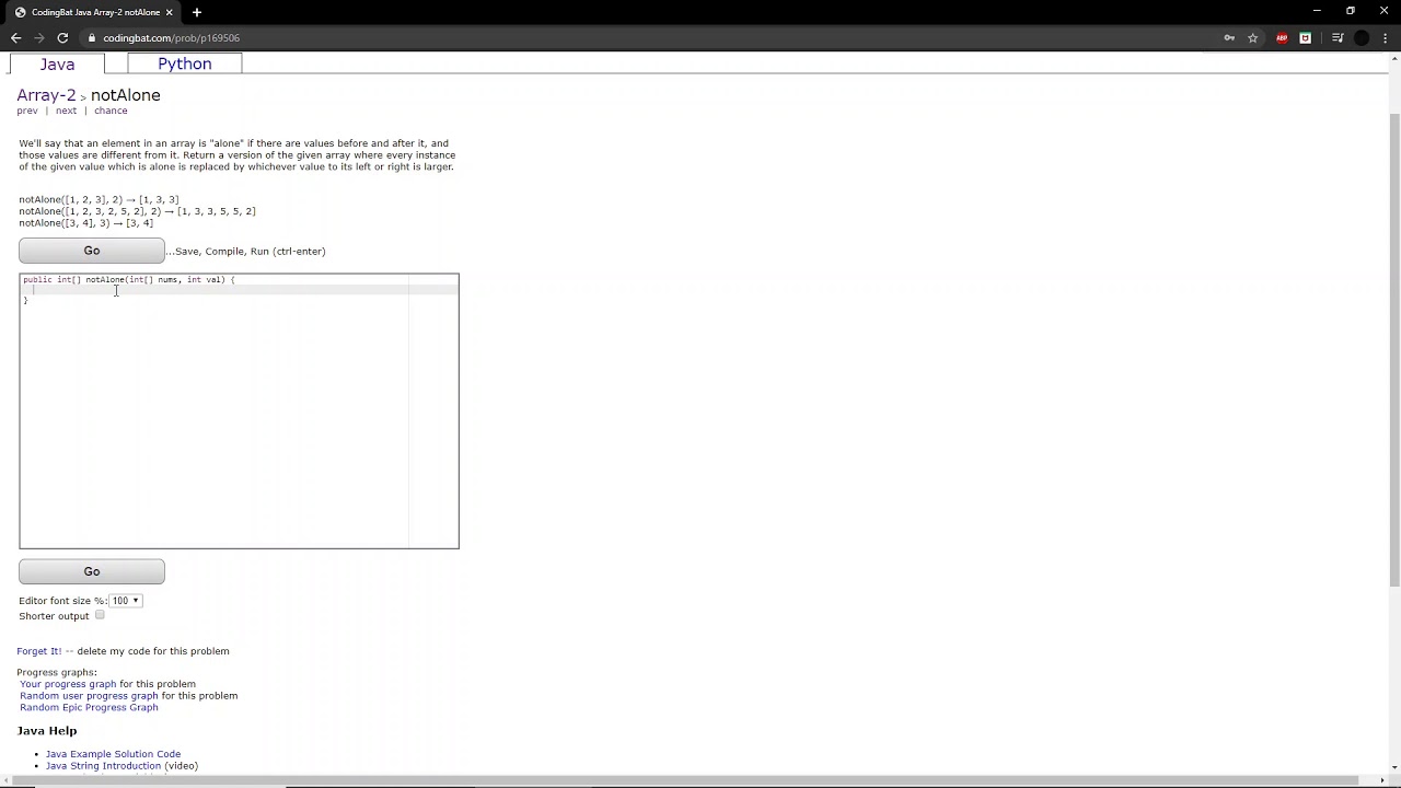 Array-2 (notAlone) Java Tutorial || codingbat.com
