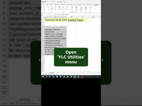 CAMEL CASE in Excel #shorts