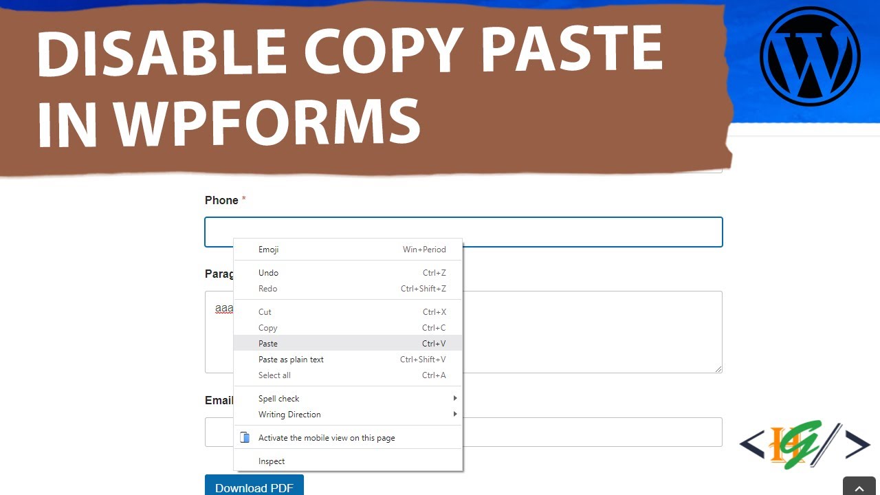 How to Prevent Copy and Paste Inside Your Form in WPForms WordPress | Input | Textarea