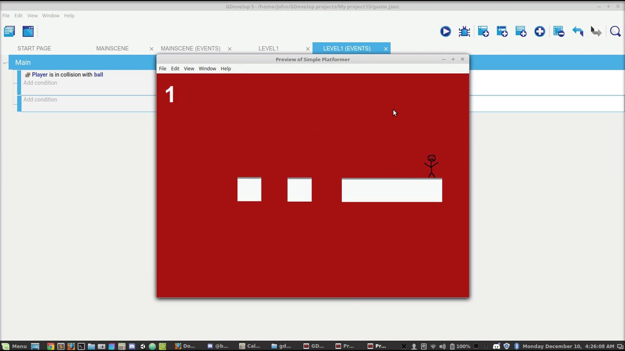 GDevelop 5 - How to make a platform game - Part 2