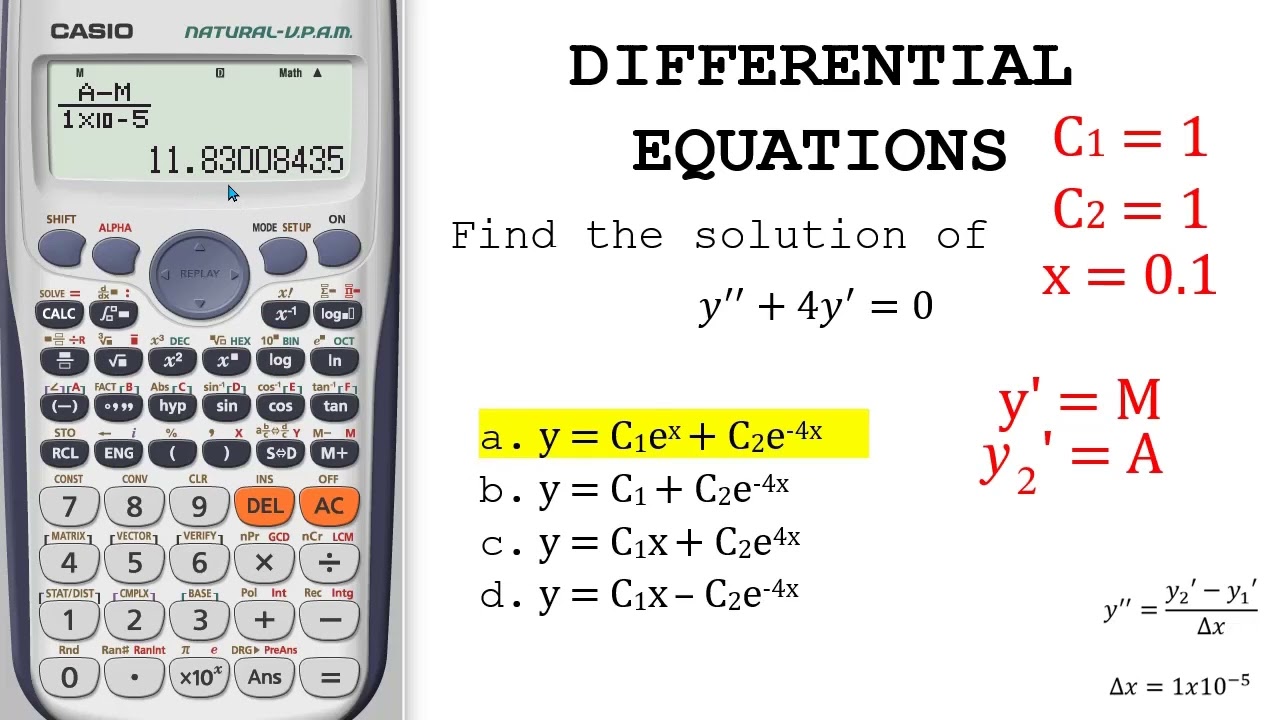 [CalcYou] Solving Differential Equations Using Calculator Example 4