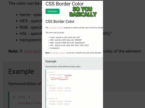 CSS Coding 101: 04 CSS Border Color Property #css #htmlcss #coding