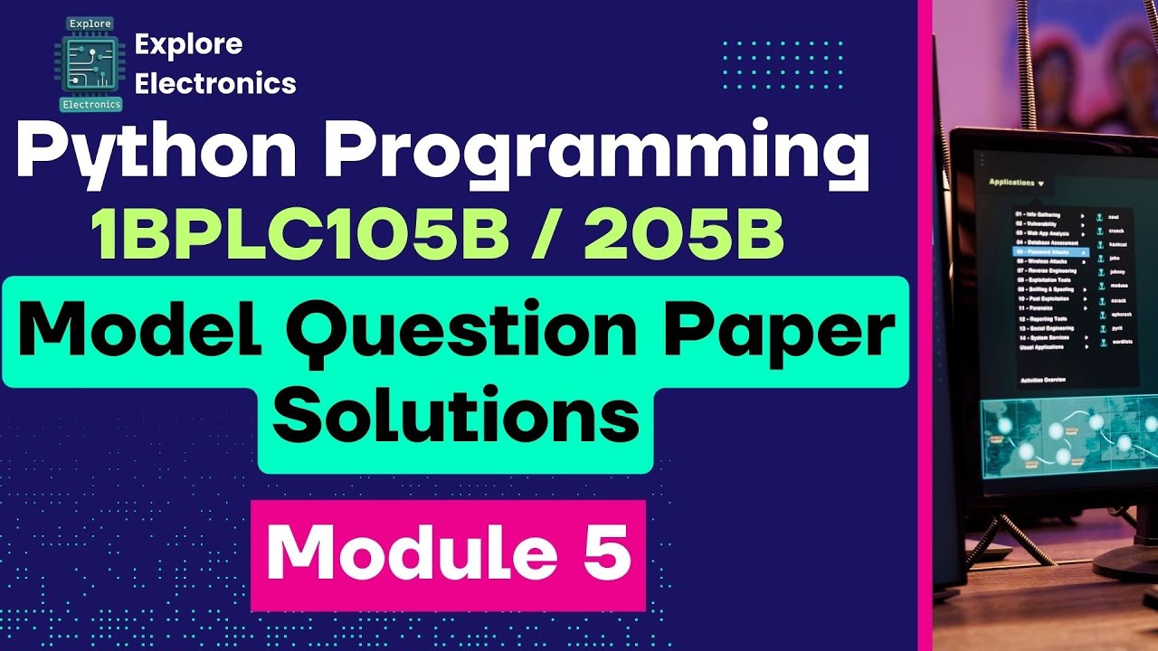 Model QP Solution | PYTHON PROGRAMMING Module 5 | 1BPLC105B/205B