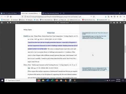Annotated Bibliographies--Writing Notes