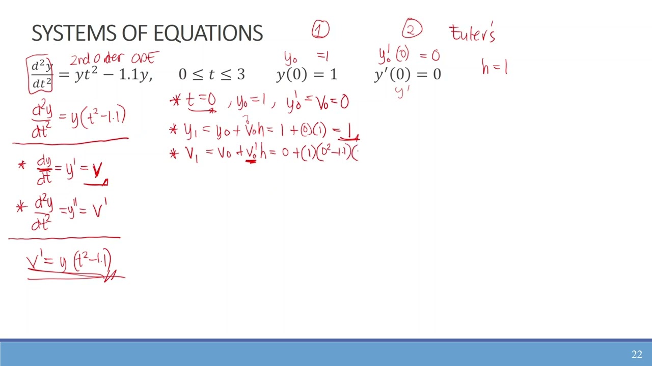 Numerical Methods: ODEs Boundary Value Problems - Systems of Equations and Sample 1