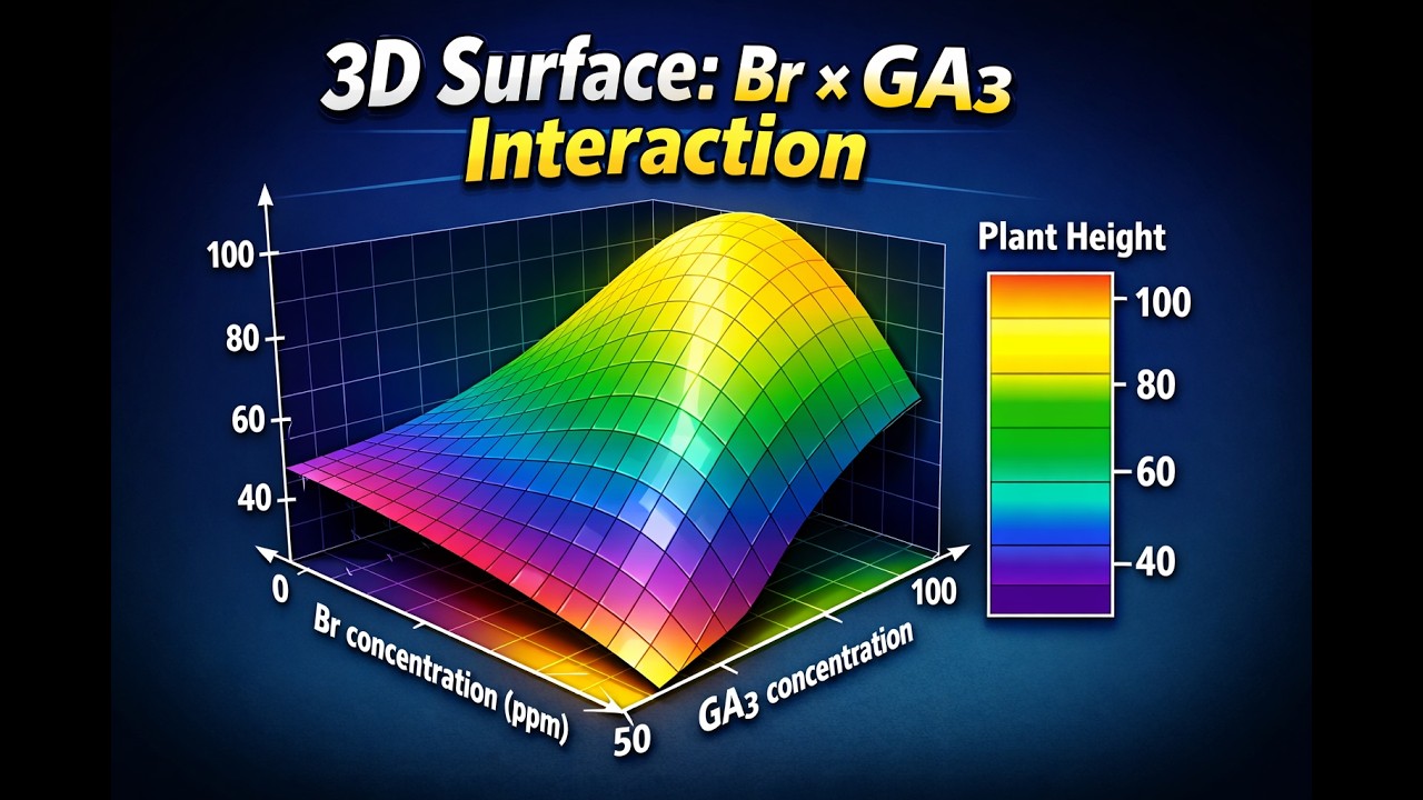 Plant Growth Analysis in R | 3D Surface Plot for Interaction Effects