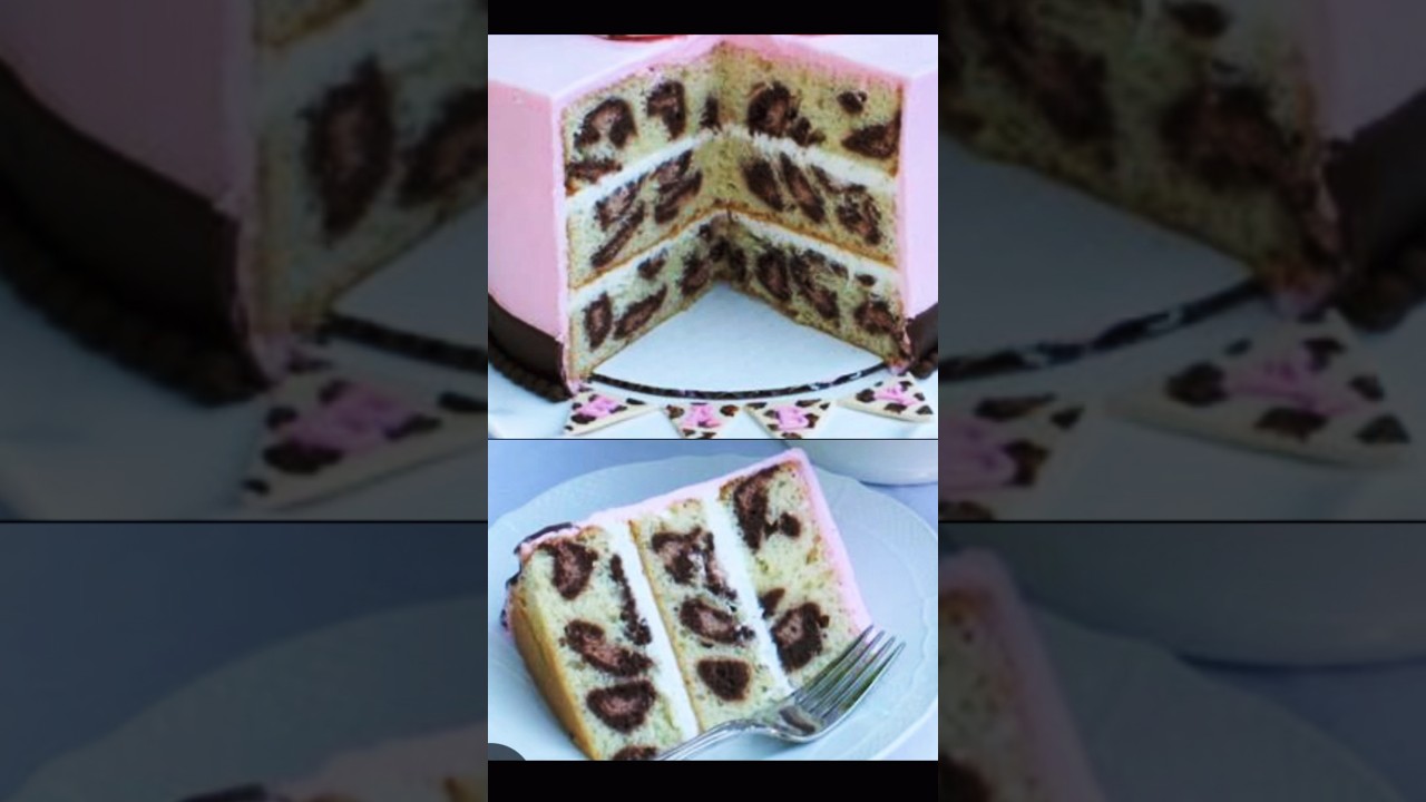 Leopard print surprise cake