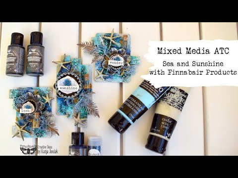 ATC Cards Sea and Sunshine with Finnabair products