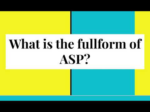 What is the fullform of ASP?