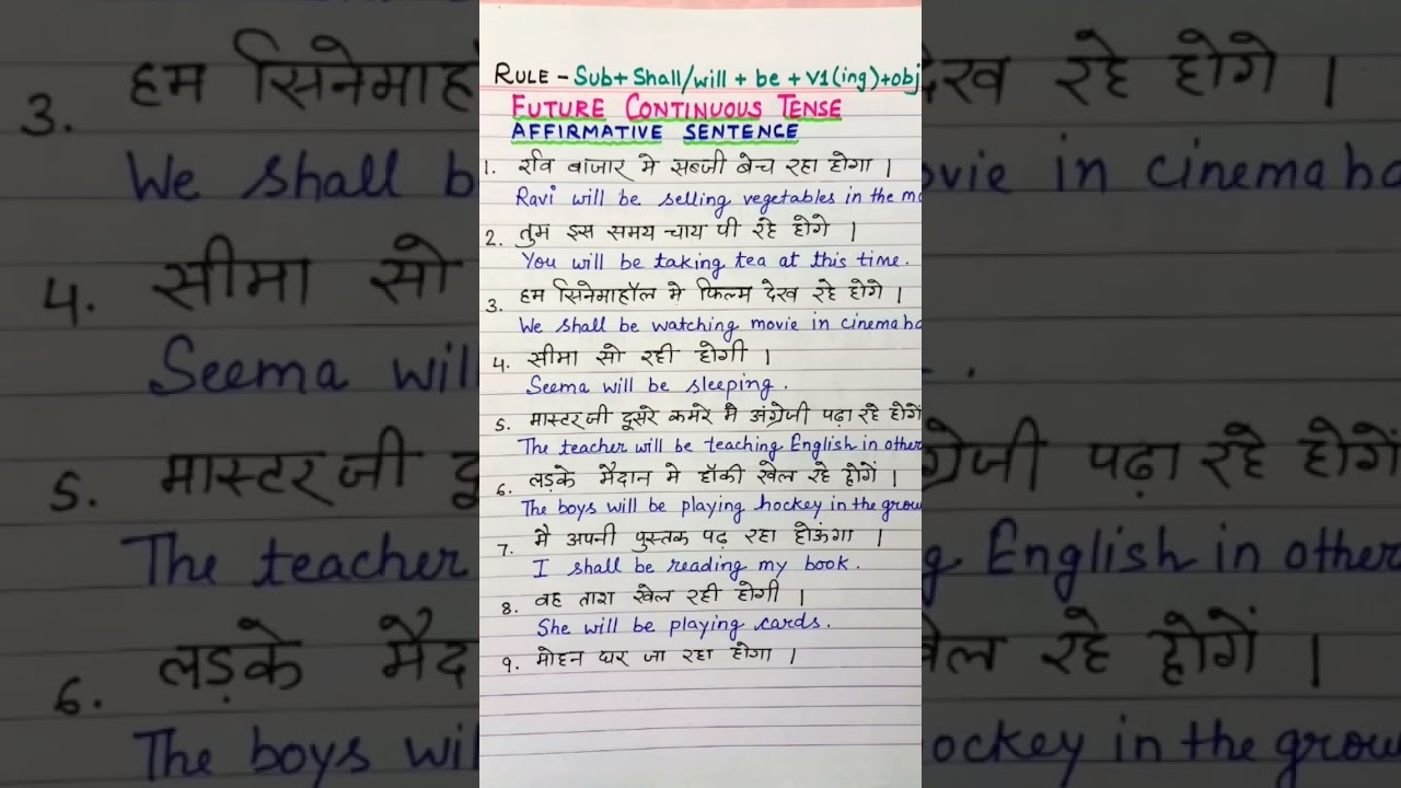 Future Continuous Tense #shorts #youtubeshorts