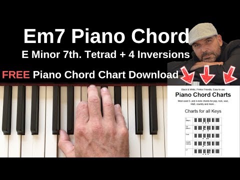 Em7 Piano Chord | E Minor 7th. + Inversions Tutorial + FREE Chord Chart