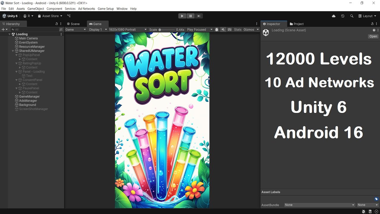 Water Sort Puzzle Unity 2D | Water Sort Unity Source Code | Water Sort Game Unity | 2D Game Unity