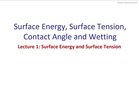 Lecture 12: Surface Energy and Surface Tension