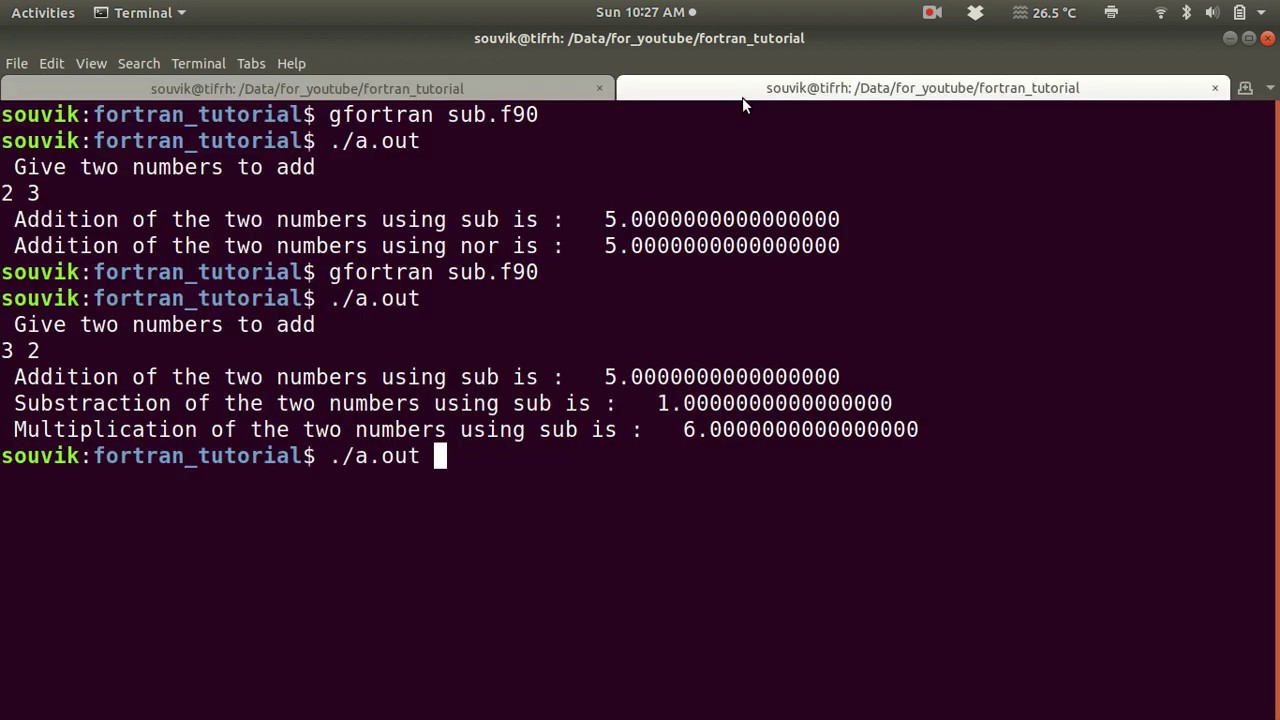 How to Write A Subroutine Using Fortran:intent(in),intent(out),intent(inout) explained