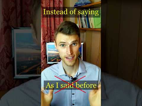 Instead of saying ‘As I said before’, use these 7 English phrases #shorts
