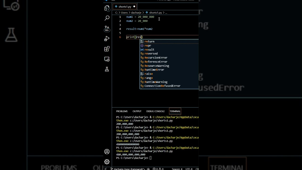 Python Integer Trick?? #python #coding #programming #short