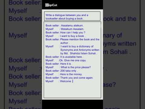 you and a bookseller about buying a book dialogue all class #dialogue #dialoguewriting #writting
