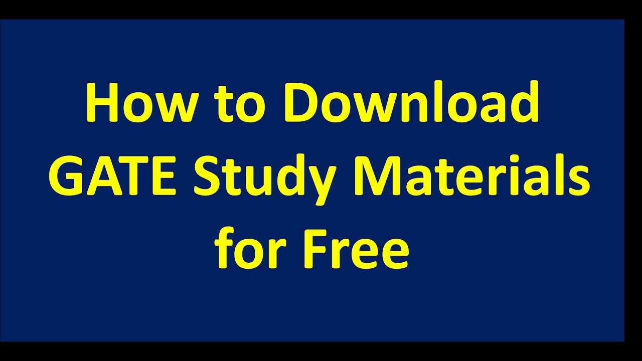 #How to download GATE Study materials for free#GATE#Engineering#Chemical#