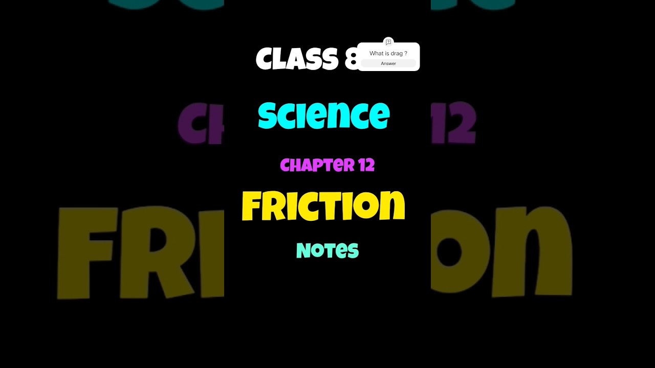 Class 8th Science Chapter 12 Friction notes | Friction important Notes for Class 8th #notes #shorts