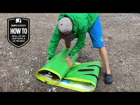Tips on rolling up an iSUP with a US fin box / How to video