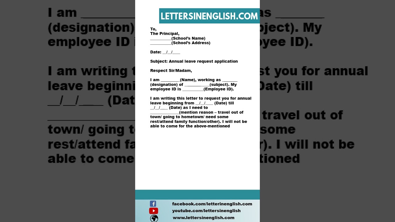 Annual Leave Request Application for School