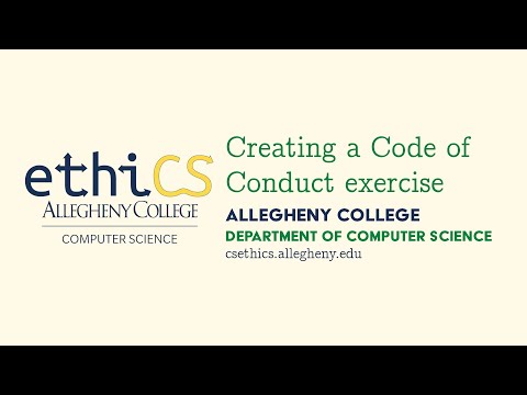 ethiCS - Running a Code of Conduct Activity