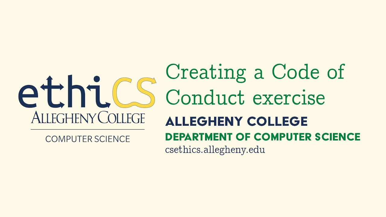 ethiCS - Running a Code of Conduct Activity