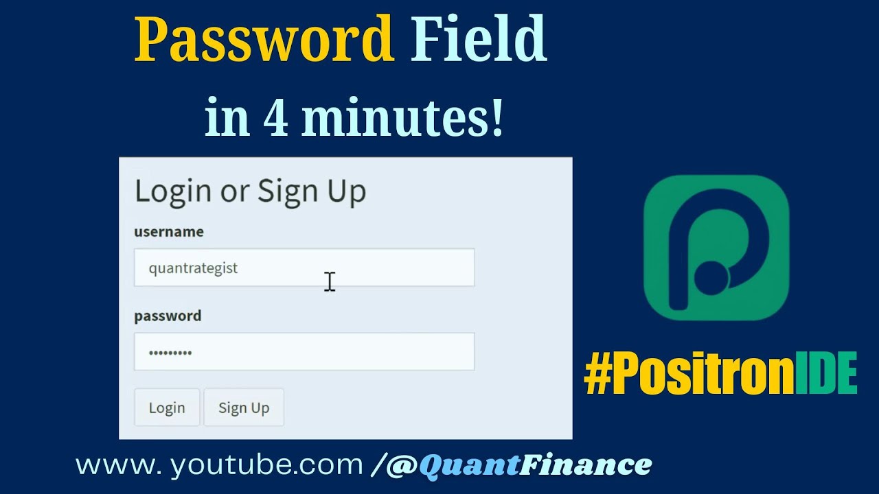 Create A Password Input Field in 4 minutes (Positron IDE for Python & R Programmers)
